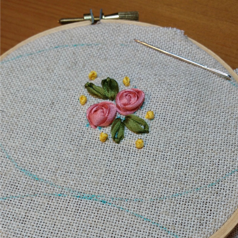 WIP Weds: Ribbon Embroidery Motifs | Rabbit Girl Crafts